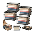 4Pcs Large Clear Thick Plastic Storage Box with Hinged Lid, Large Heavy ...