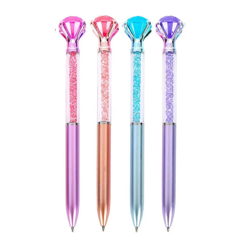 4Pcs Large Diamond Rotating Ballpoint Pen Quicksand Rotary Ball Pens ...
