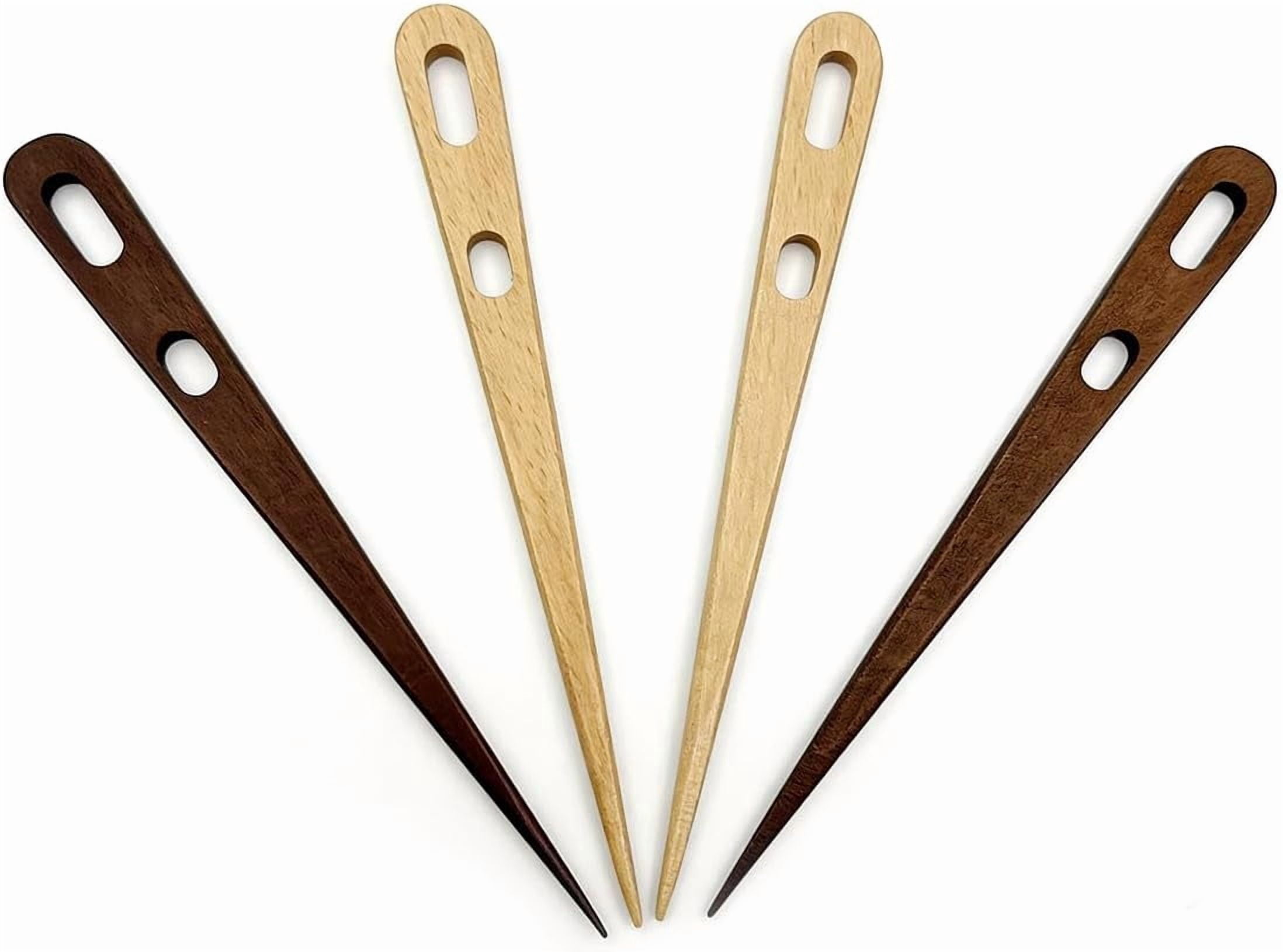 4Pcs Large Two-Eyed Nalbinding Needle, Beech Wood Tapestry Needle ...