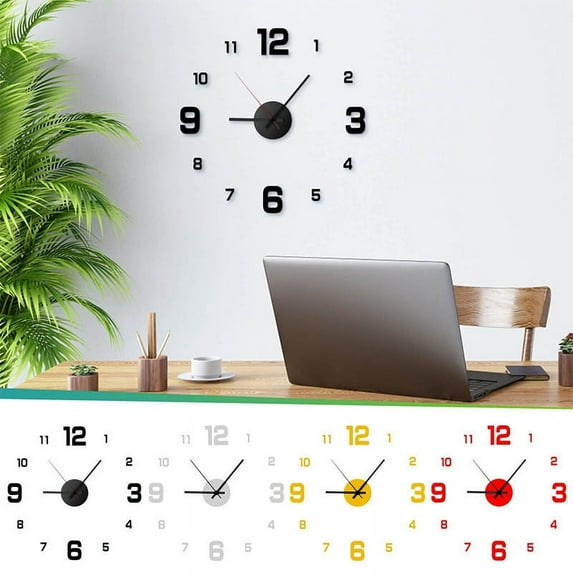 4Pcs Large Wall Clock, Kadlawus Large Wall Clock with DIY Decals ...