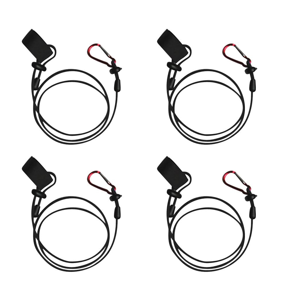 4Pcs Leash Lanyard Clip Fishing Rod Pole Tether Cord Black - Walmart.com
