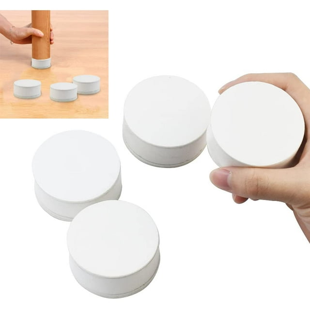 4Pcs Lift Furniture Risers 6 cm Diameter White Furniture Feet Carbon ...