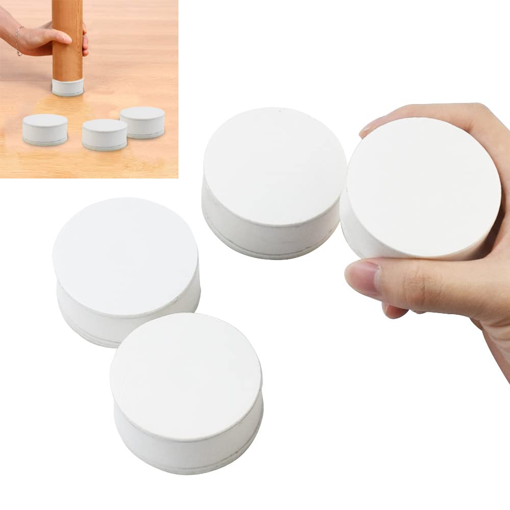 4Pcs Lift Furniture Risers 6 cm Diameter White Furniture Feet Carbon ...