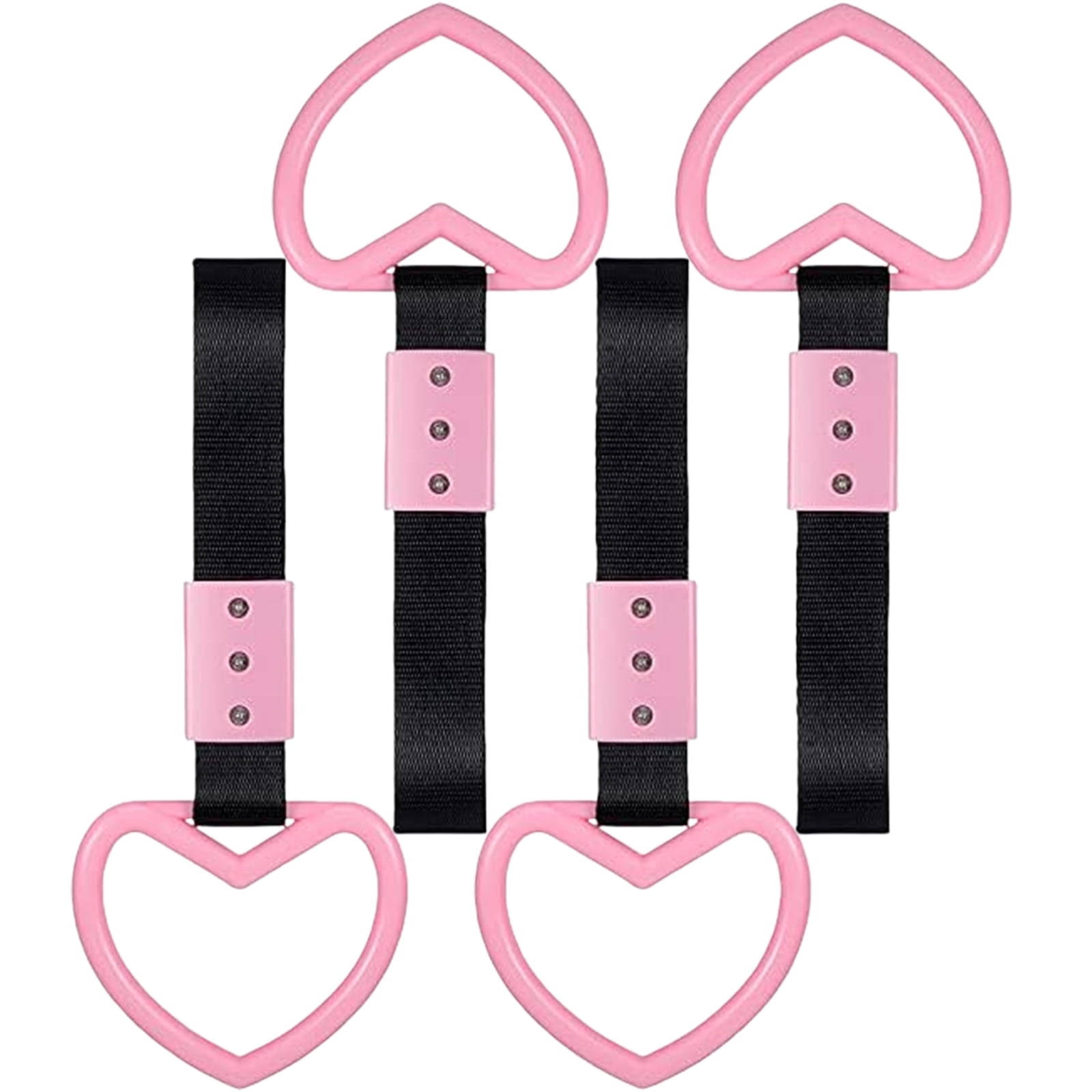 4Pcs Light Pink Heart Shaped Car Handle Straps – Nylon & Durable ...