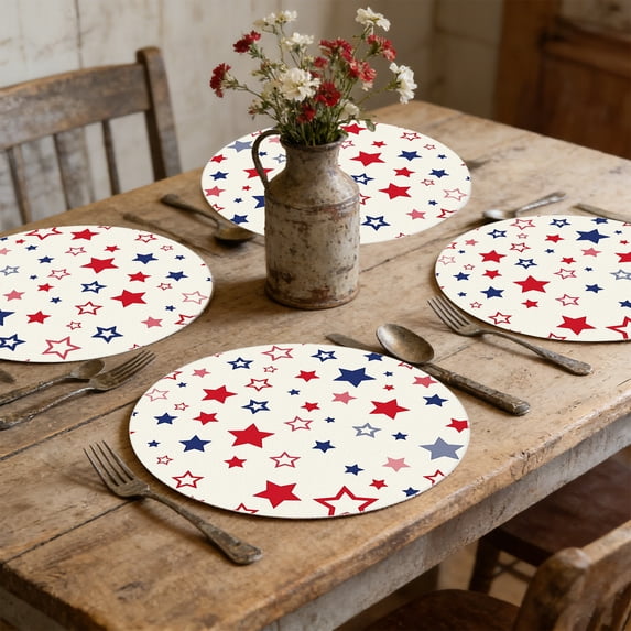 Qjidjing 4Pcs Linen Placemat, Table Trivet Mat, 17.7X11.8 inch Washable ...