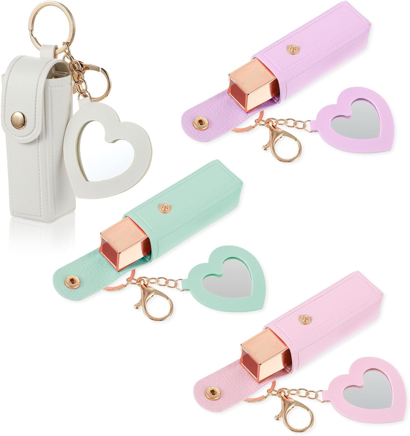 4Pcs Lipstick Holder Keychain, Colorful Lip Balm Keychains for Pocket ...
