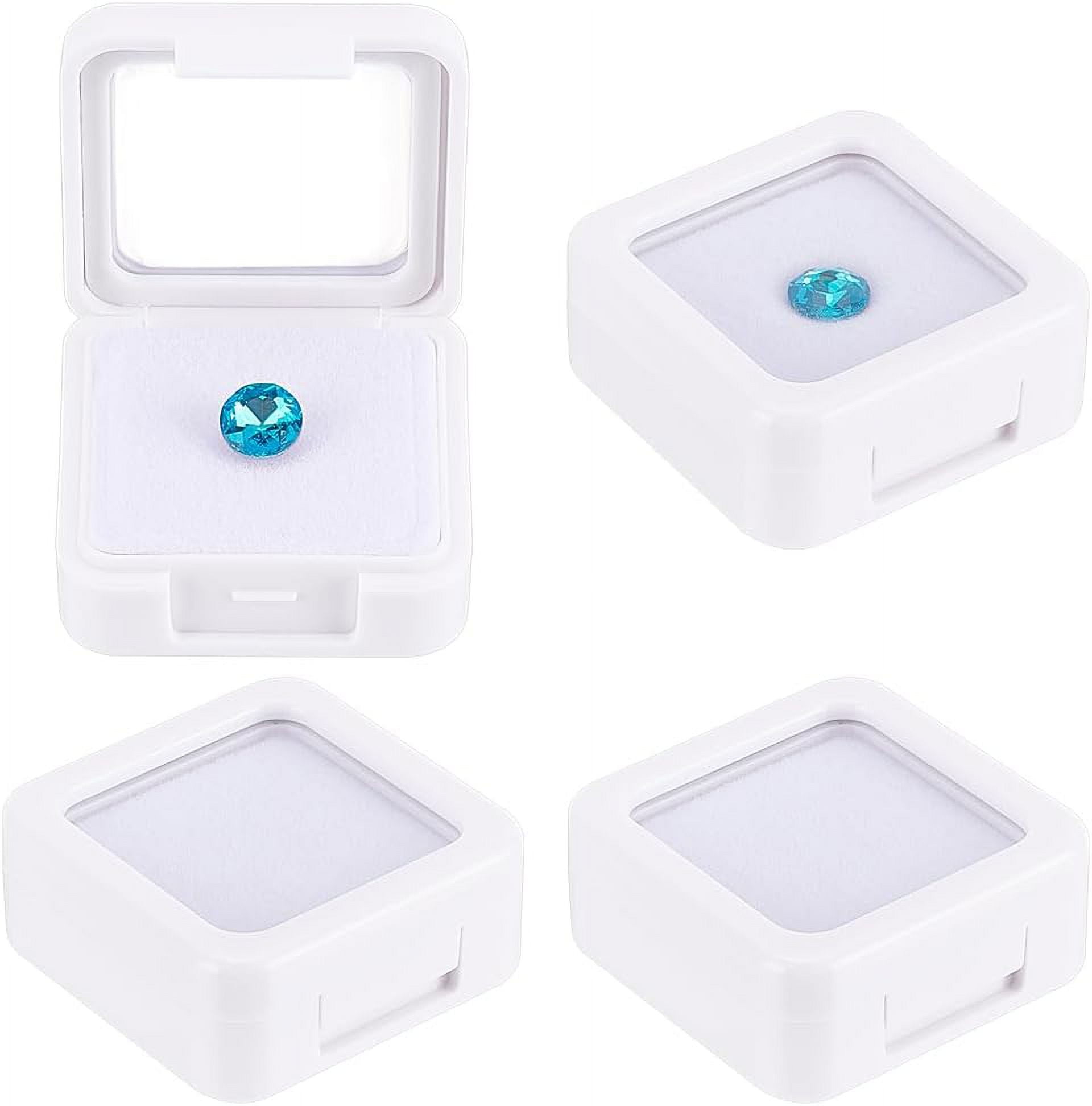 4Pcs Loose Diamond Display Box 1.57x1.57x0.69 Inch White Gemstone ...
