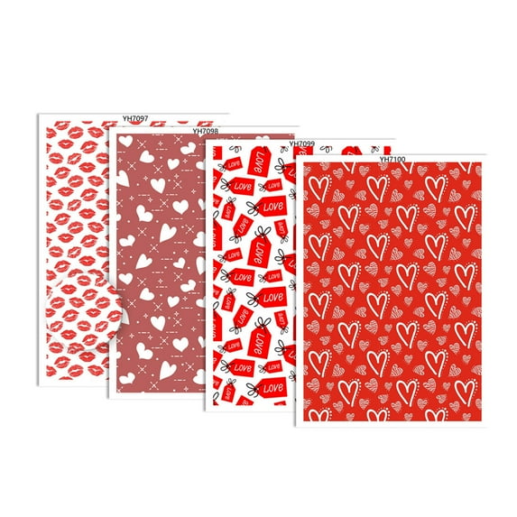 4Pcs Love Heart Clay Transfer Paper Water Soluble Transfer Paper for ...