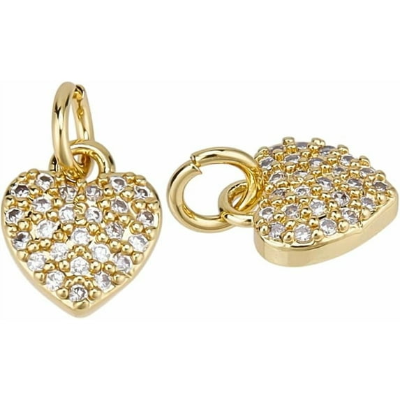 4Pcs Love Mini CZ Stone Charm Micro Pave Cubic Zirconia Pendants for DIY Necklace Earrings Craft ...