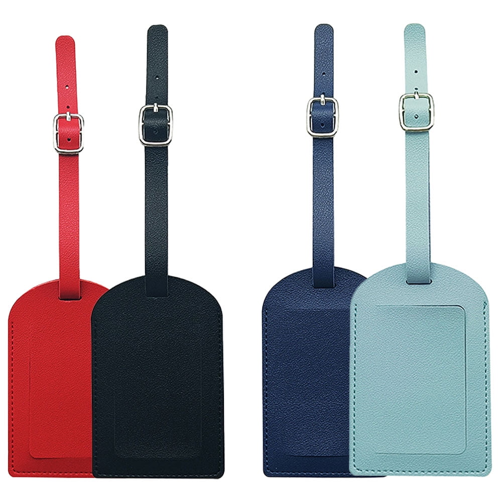 4Pcs Luggage Tags Leather Luggage Bag Tags Travel Tags, Privacy ...