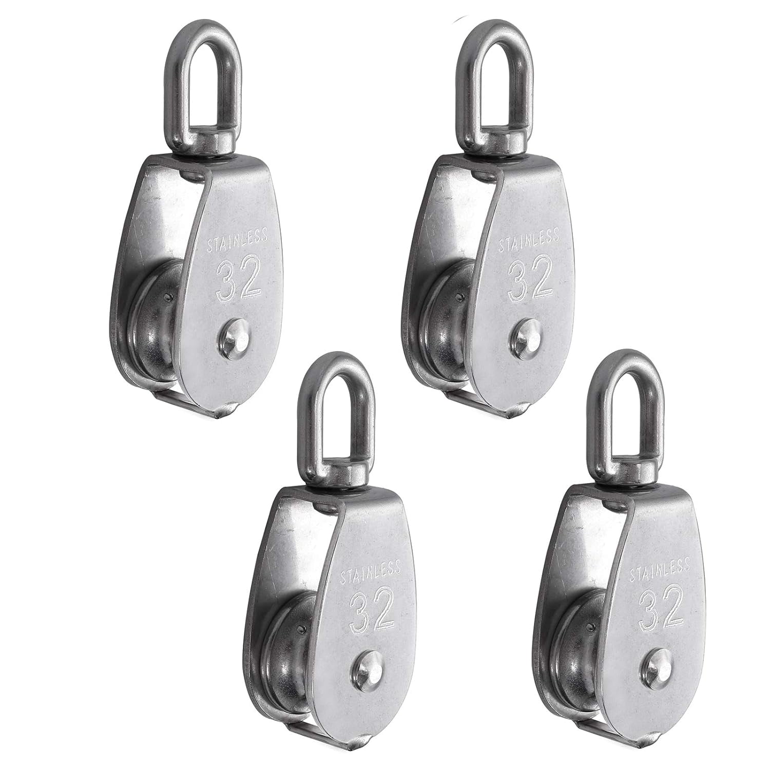 4Pcs M32 Pulley Blocks 250KG 304 Stainless Steel Pulley Wheels Heavy ...