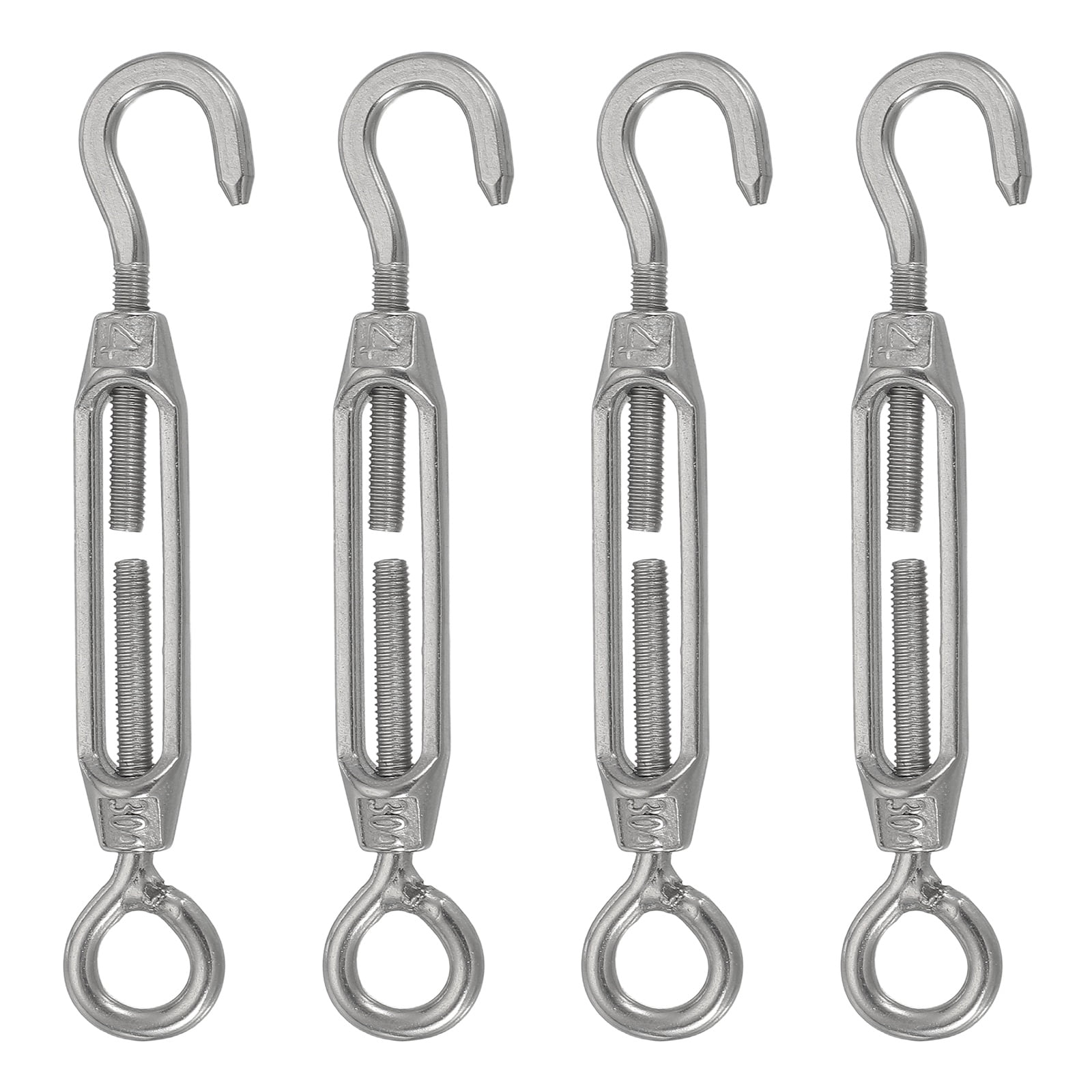Uxcell 4Pcs M4 Hook and Eye 304 Stainless Steel Turnbuckle Wire Rope ...