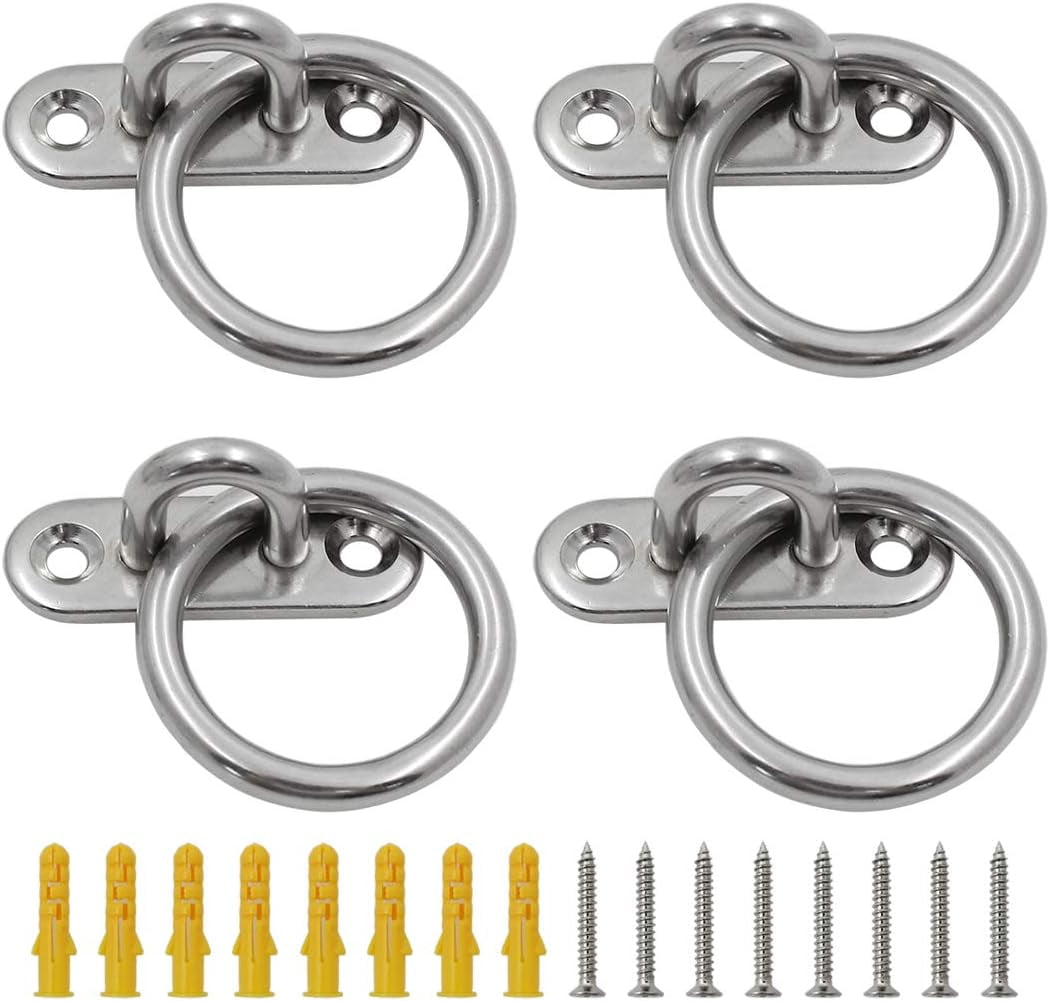 4Pcs M5 Ceiling Wall Mount Hook, Pad Eye Plate, Heavy Duty Anchor with ...