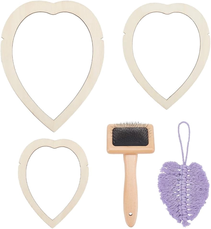 4Pcs Macrame Supplies Set Wooden Macrame Leaf Template Macrame Cutting ...