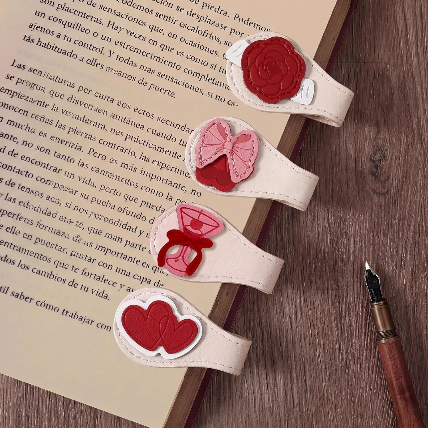4Pcs Magnetic Leather Bookmark, Magnetic Book Marks for Reading Women ...