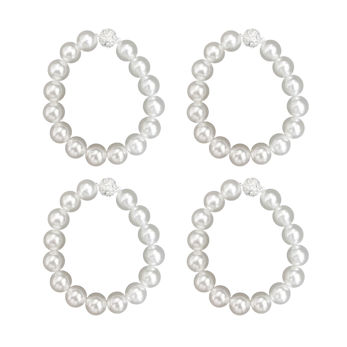 4Pcs Magnetic Pearl Curtain Buckle, Pearl Magnetic Curtain Tiebacks ...