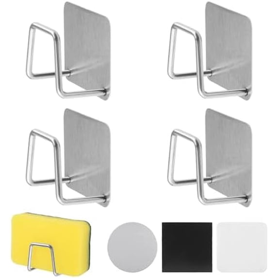 4Pcs Magnetic Sponge Holder, with 4 Metal Patchs, Adhesive Hanging ...