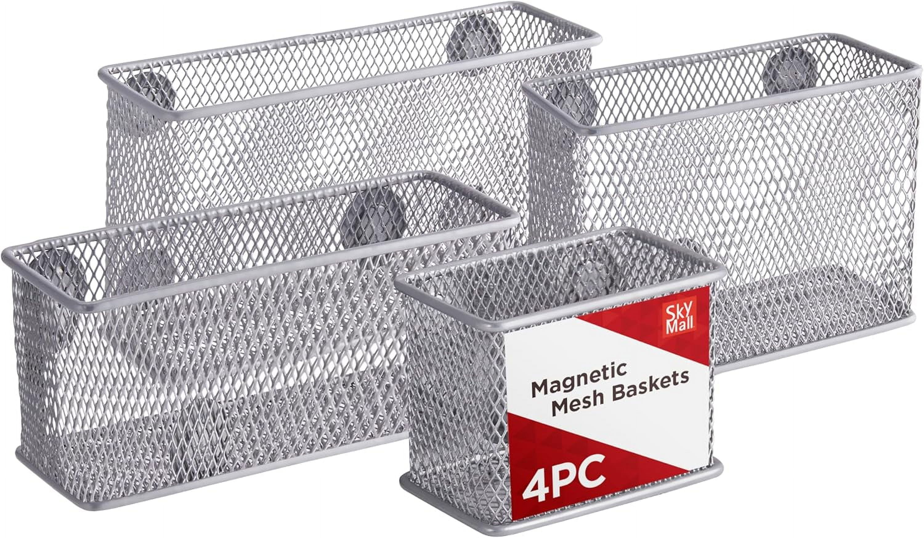 4Pcs Magnetic Wire Basket | Mesh Desk Tray/File Organizer for Office ...
