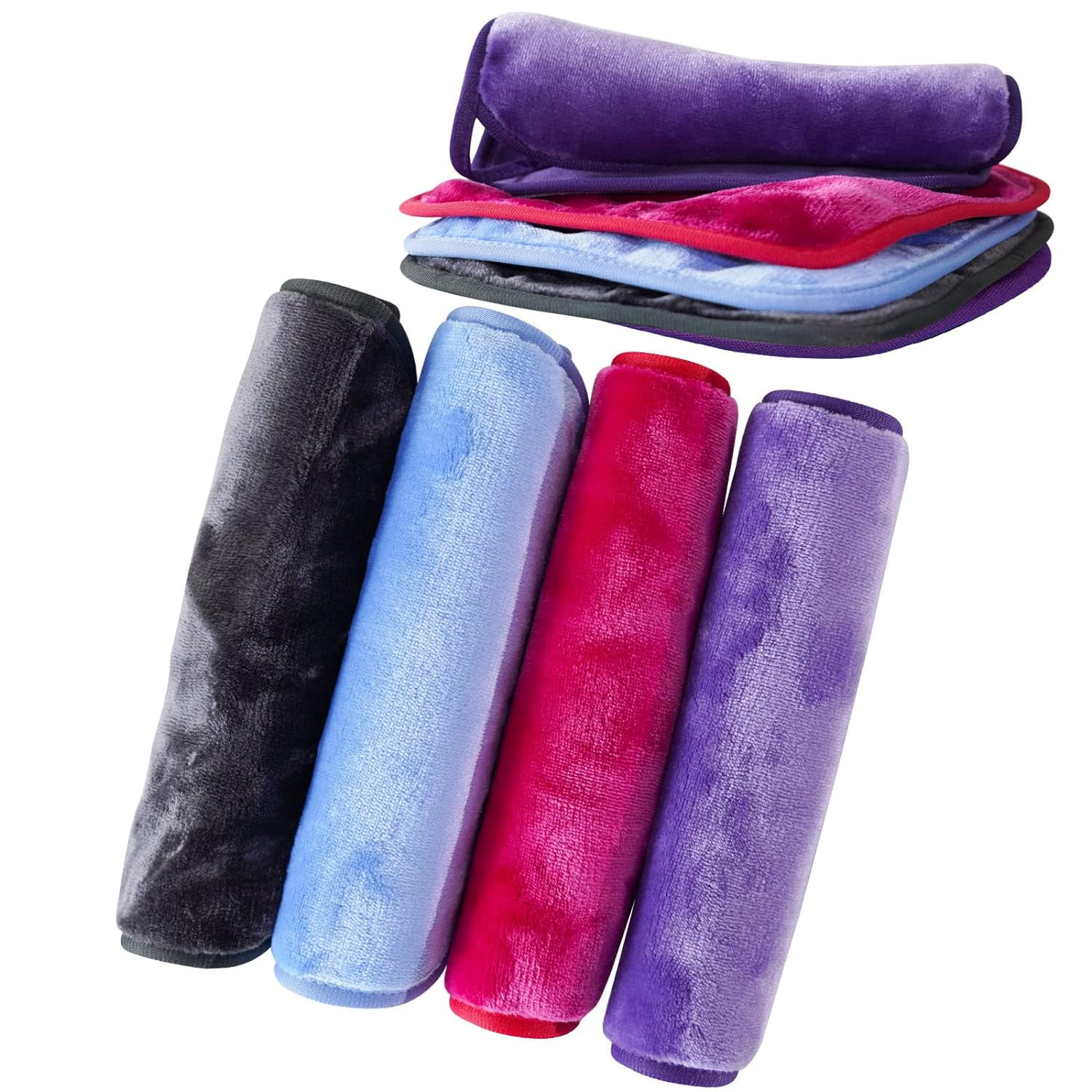 4Pcs Makeup Remove Cloths Face Towels, Reusable Makeup Remover Cloths ...