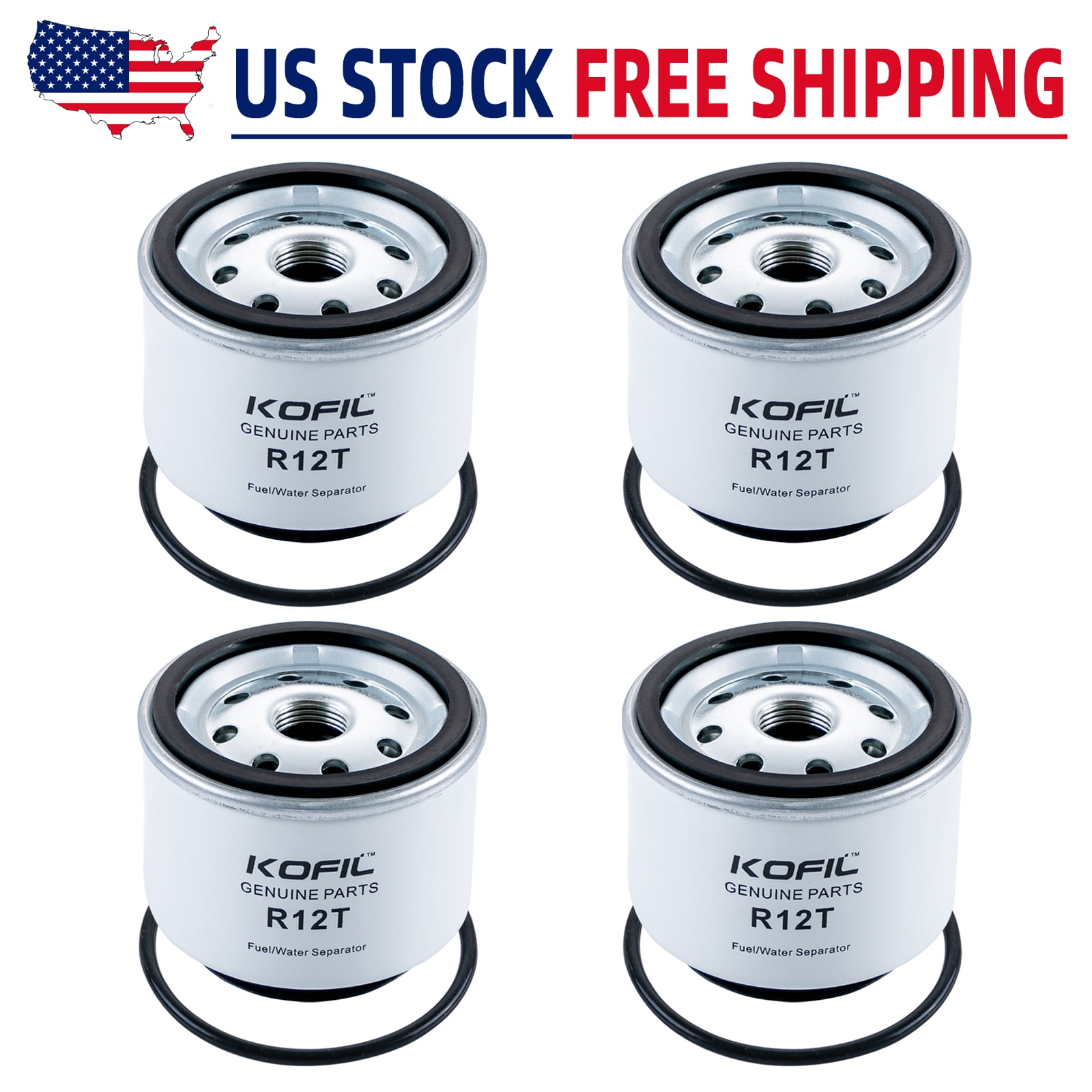 4Pcs Marine Fuel Water Separator Element Of R12T Fuel Filter/Water ...