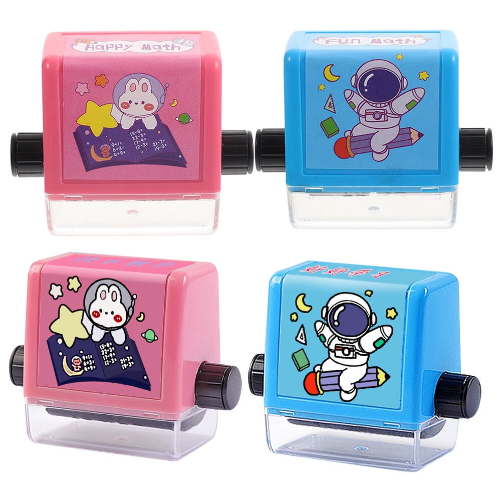 4Pcs Math Roller Stamp, Roller Digital Teaching Stamp for Kids ...