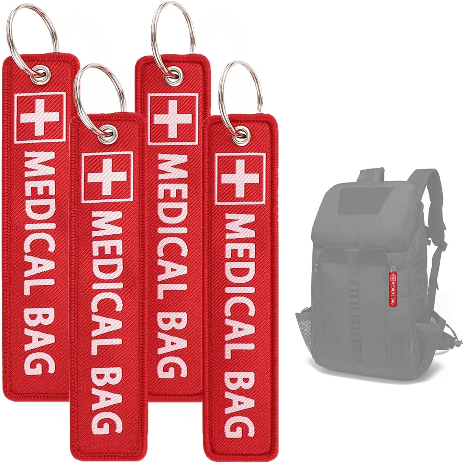 4Pcs Medical Alert Tags for Bags, 5.1x1.2" Double-Sided Medical ...