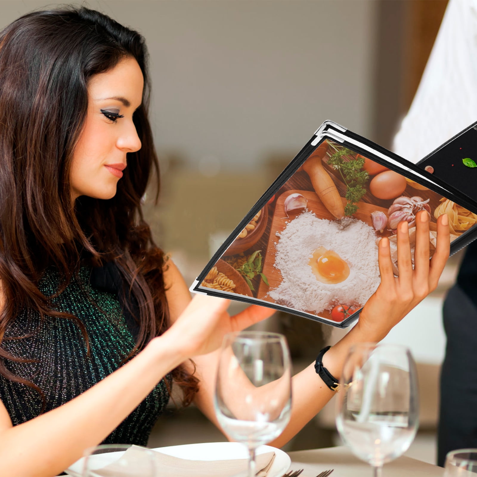 4Pcs Menu Covers Clear Restaurant Menu Holder 8 View Fits A4 Size Paper ...