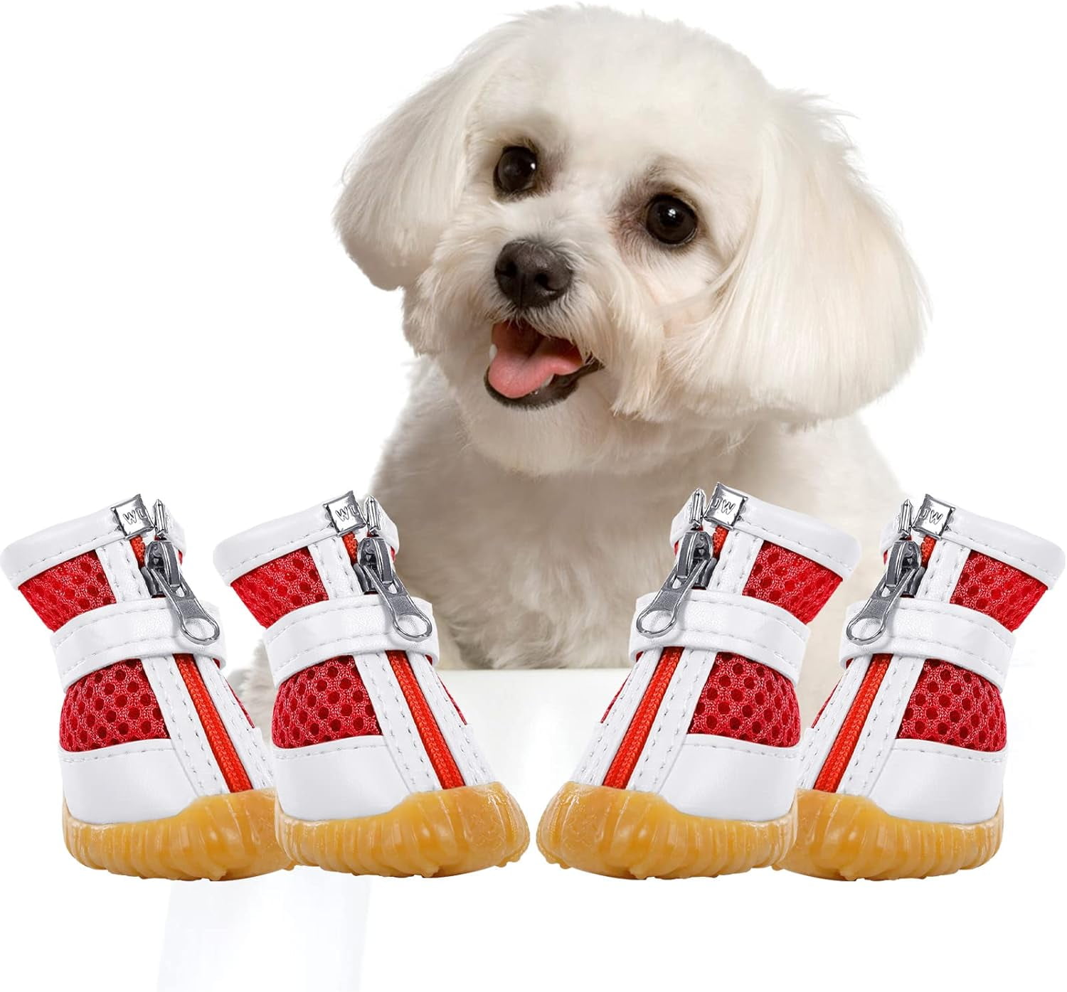 4Pcs Mesh Dog Shoes Dog Boots, Breathable Dog Shoes for Small Dogs ...