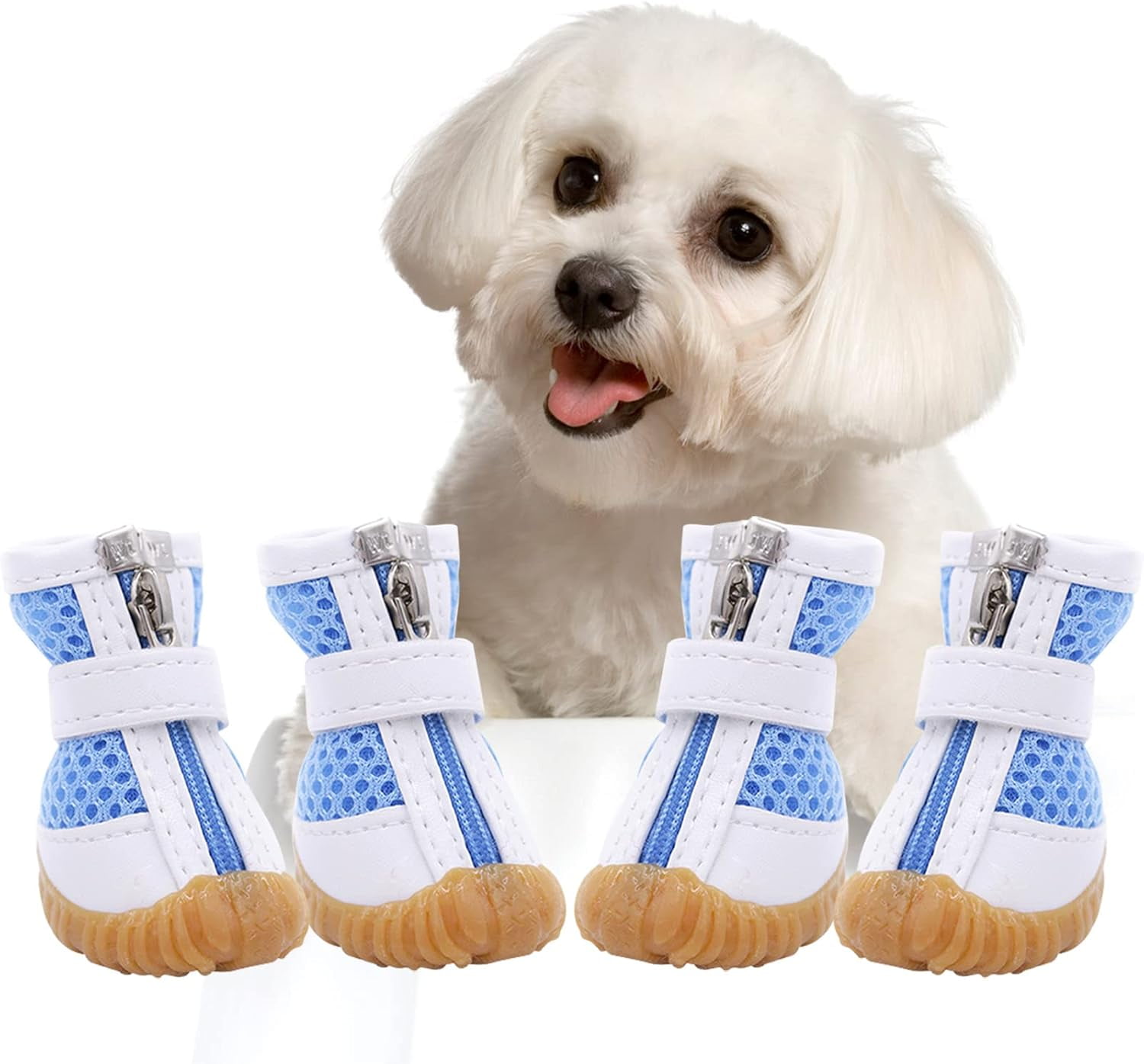 4Pcs Mesh Dog Shoes Dog Boots, Breathable Dog Shoes for Small Dogs ...