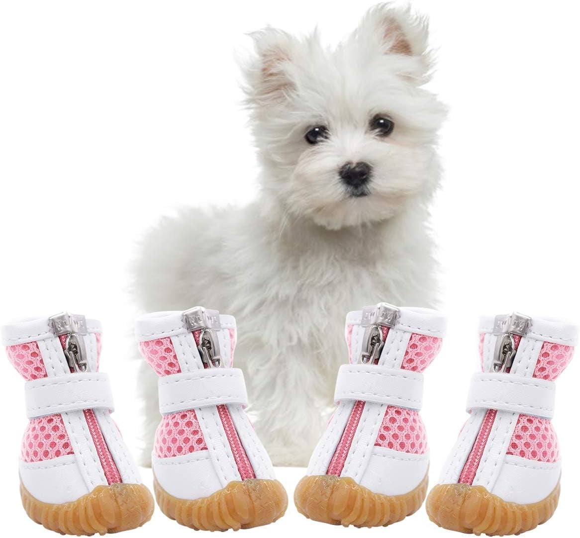 4Pcs Mesh Dog Shoes Dog Boots, Breathable Dog Shoes for Small Dogs ...