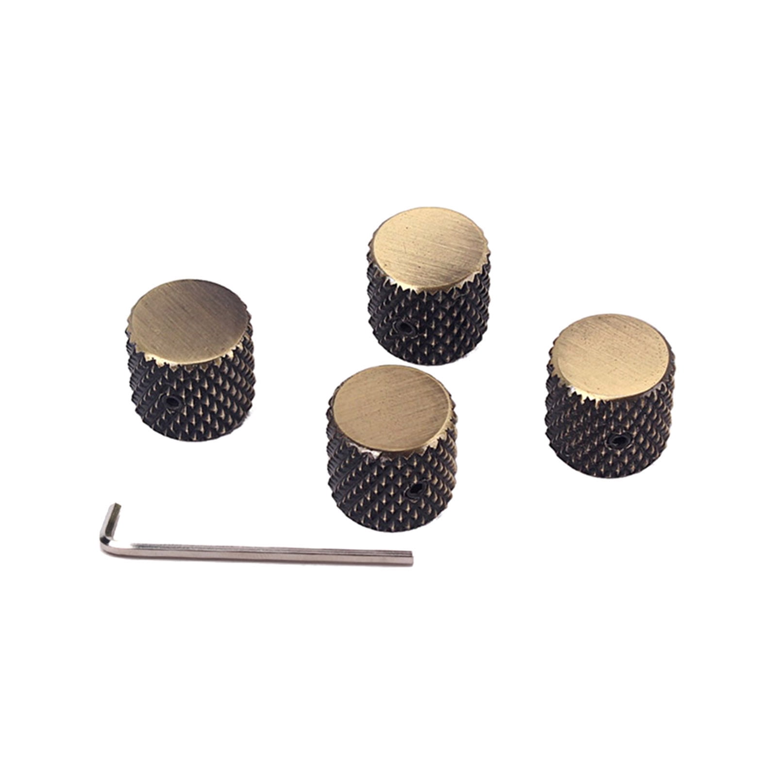 4Pcs Metal Bronze-coloured Replacement Speed Knobs Button Volume Tone ...