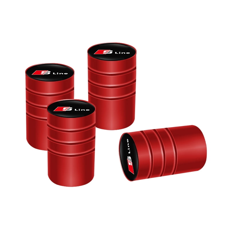 4Pcs Metal Car Wheel Tire Valve Caps Stem Case Covers For Audi Sline ...