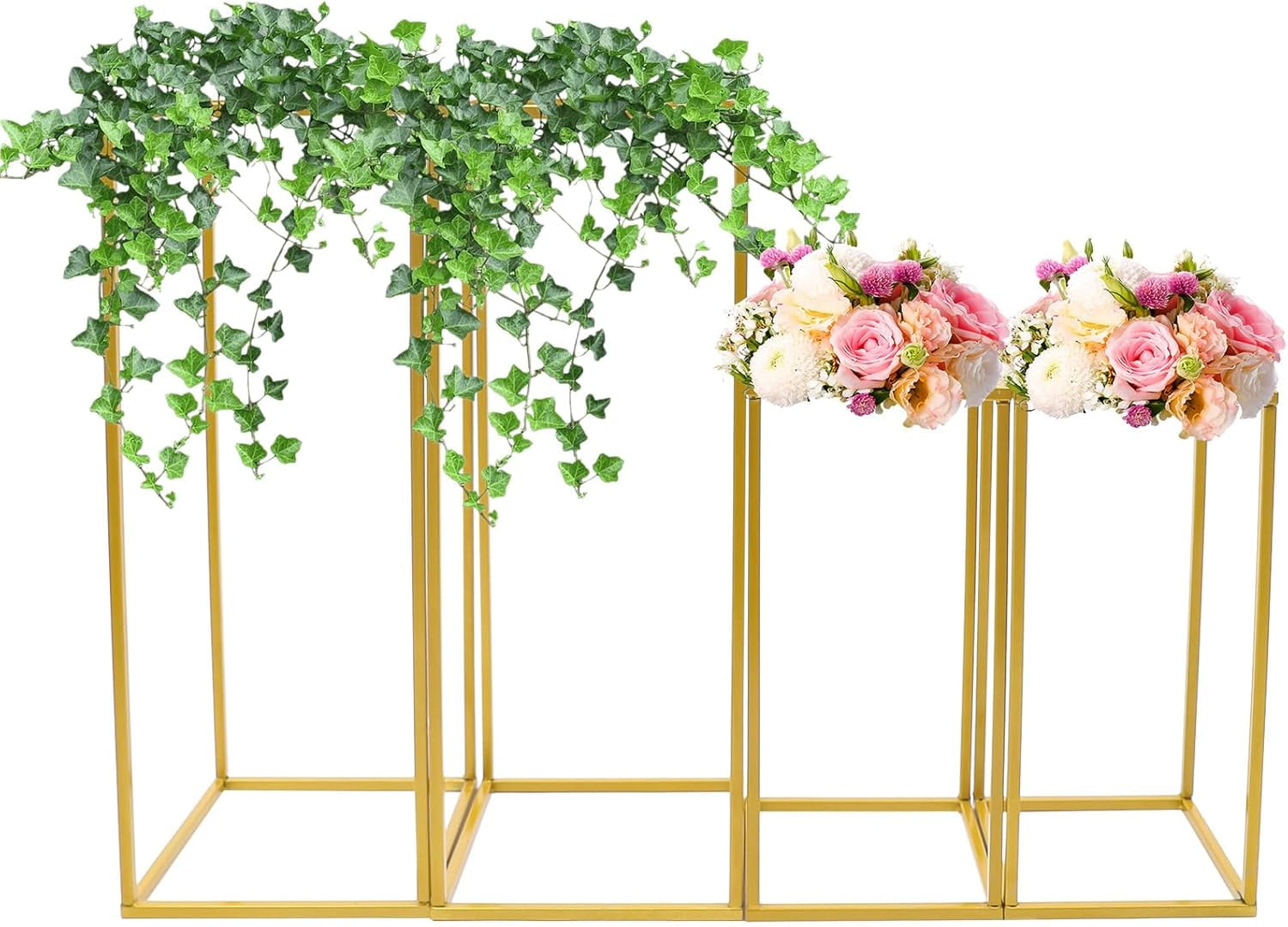 4Pcs Metal Floor Stand Flower, Display Stand,Aisle Road Lead Decorative ...