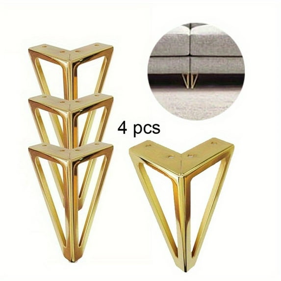 4Pcs Metal Furniture Leg Black Gold Furniture Feet Table Cabinet Feet ...