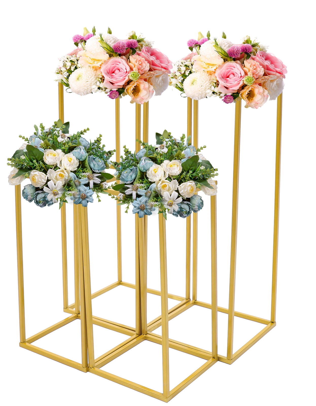 4Pcs Metal Gold Column Flower Stand for Wedding, Centerpiece Floor ...