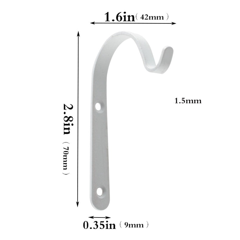 4Pcs Metal Hanging Plant Bracket Curved Hook For Flower Pot Bird Feeder ...