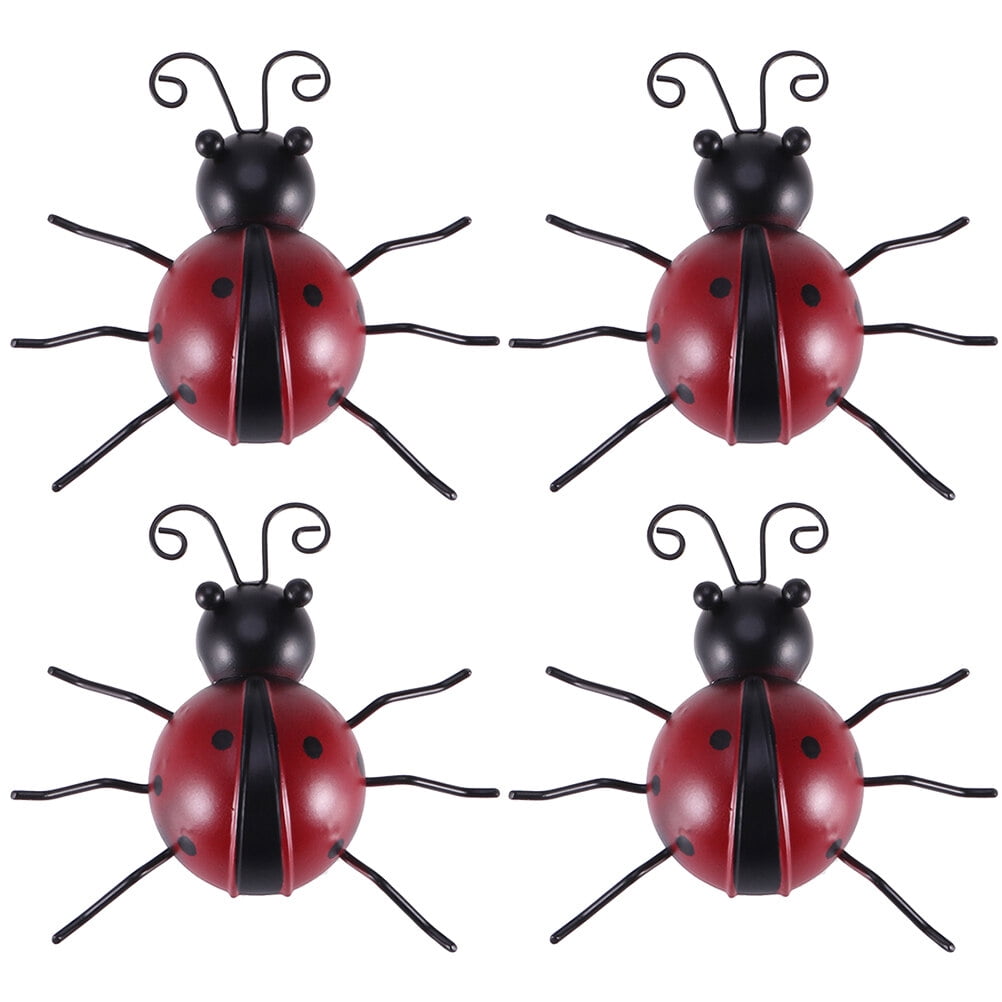 4Pcs Metal Ladybug Wall Art Decor Insect Decoration Iron Ladybug (Random Color) - Walmart.com