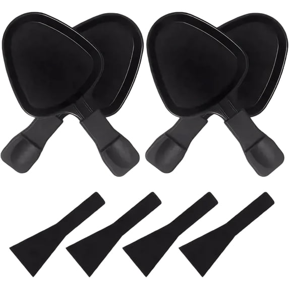 4Pcs Metal Raclette Cheese Pans with Nylon Spatula, Non-Stick ...