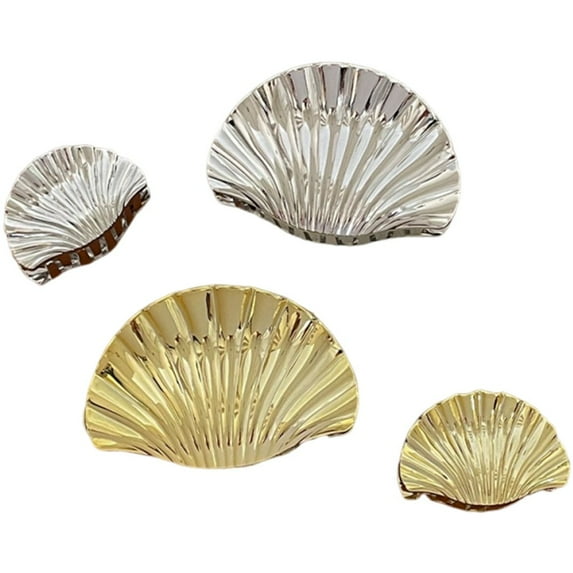 4Pcs Metal Shell Hair Claw Clips, Grab Clip Horsetail Shark Clip Hair ...