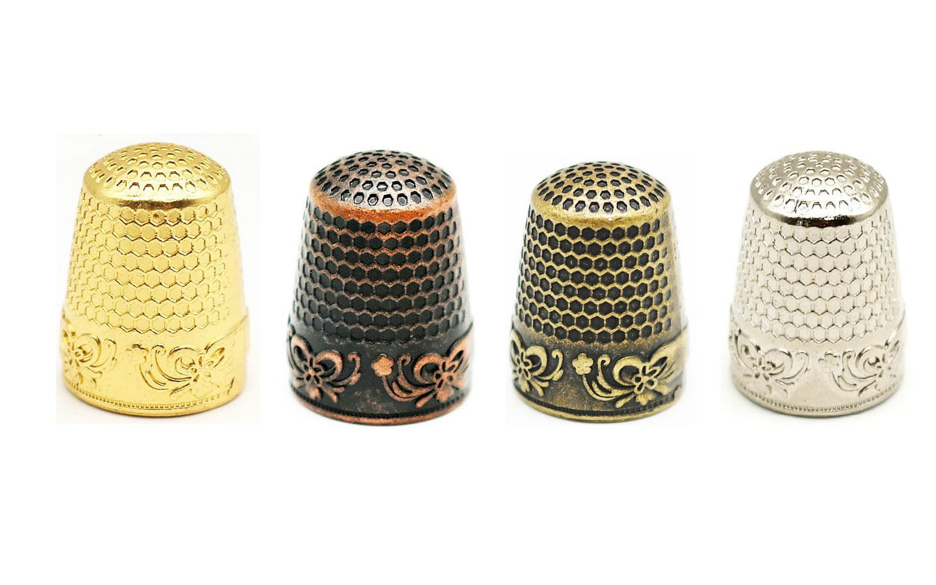 4Pcs Metal Thimbles for Hand Sewing Finger Protector, Quilting Craft ...