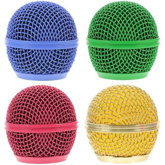 4Pcs Microphone Grill Head Replacement Metal Mic Covers for Wired ...