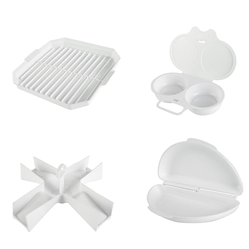 4Pcs Microwave Cooking Set Oven Cookware Set with Bacon Baking Plate ...