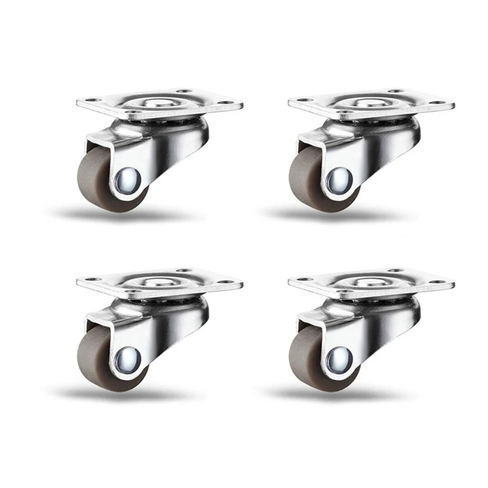 4Pcs Mini Caster 0.5 Inch Low Profile Rubber Tiny Swivel Casters, For ...