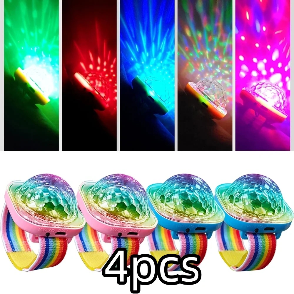 4Pcs Mini Disco Ball Lights with 5 Strobe Light Modes, Voice Control ...