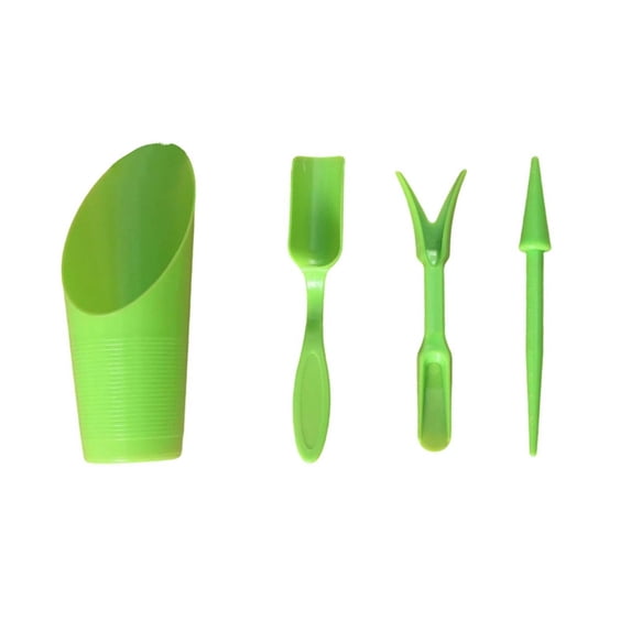 4Pcs Mini Gardening Tool Set With Soil Scoop & Shovel & Rake & Dibber ...