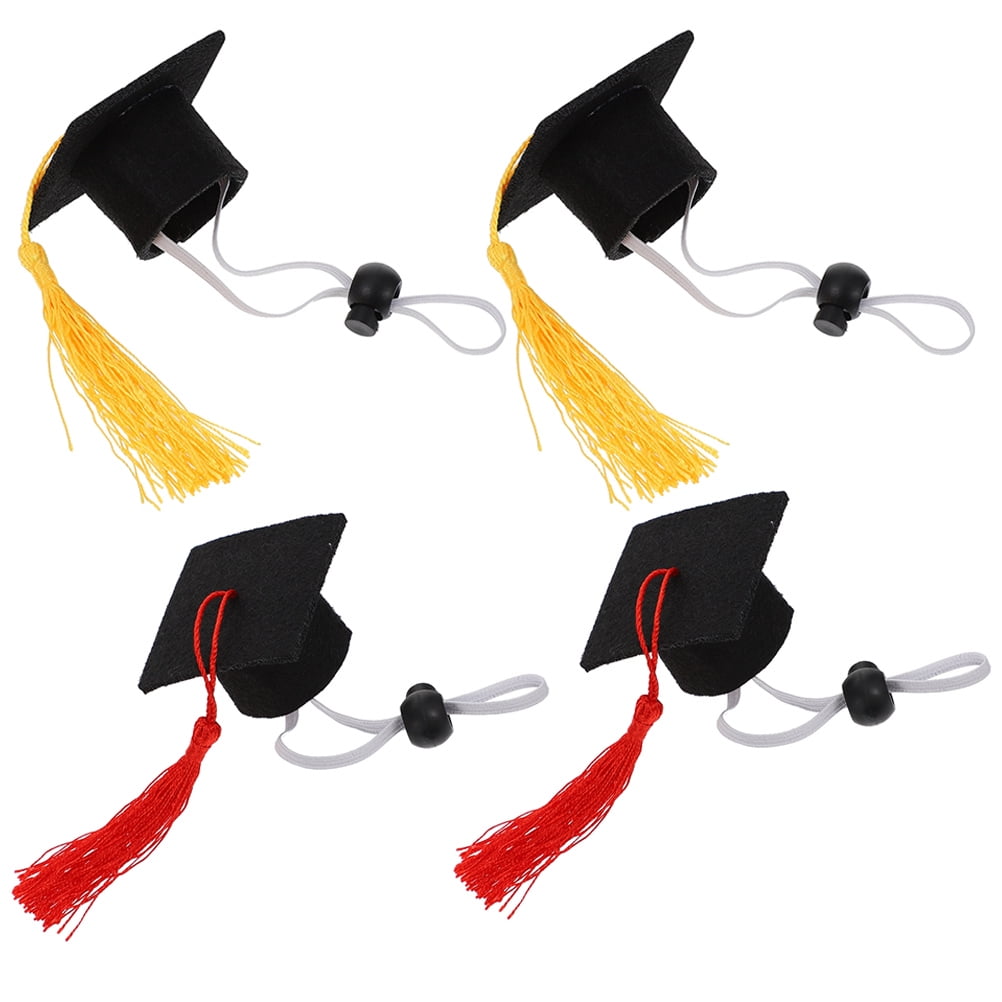 WHAMVOX 4Pcs Miniature Graduation Caps for Cats and Puppies in Assorted ...