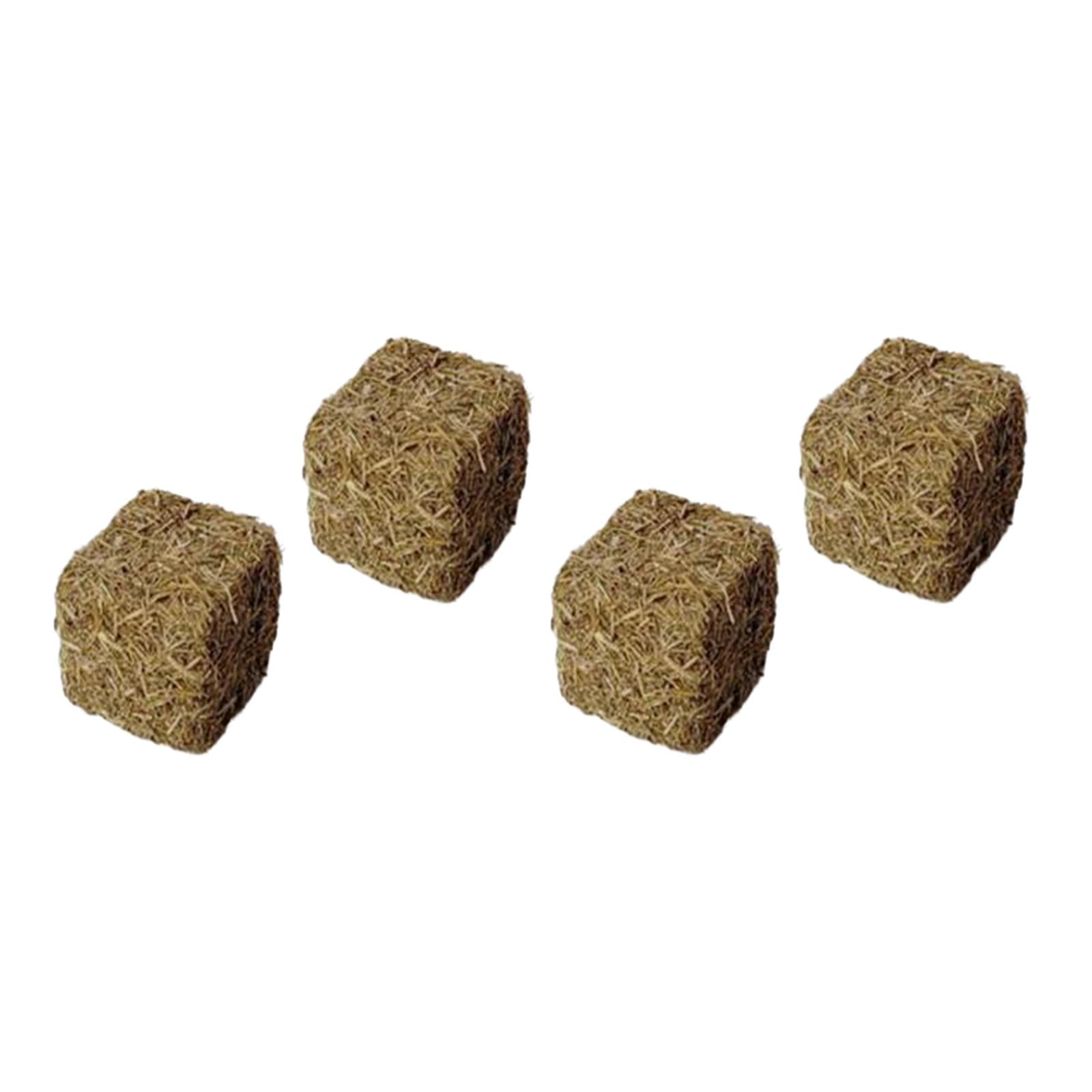 4Pcs Mini Hay Bales Photo Props Scenery Miniature for Sand Table Square ...