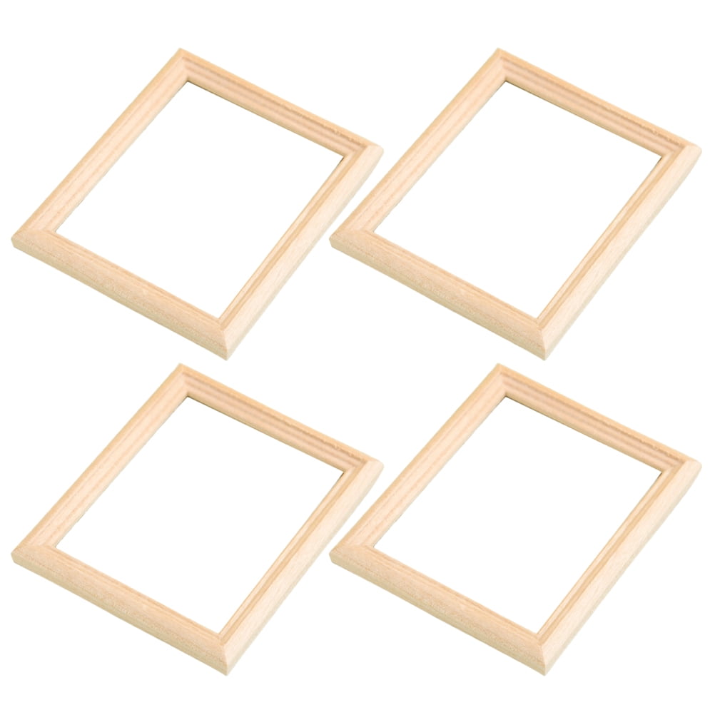 4Pcs Mini Photo Frames Wooden Tiny Picture Frames Miniature Wood Frames ...