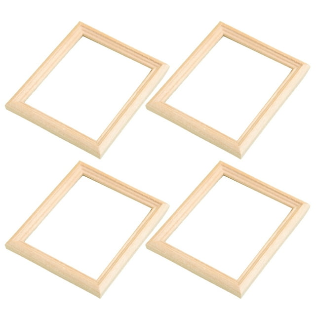 4Pcs Mini Photo Frames Wooden Tiny Picture Frames Miniature Wood Frames ...