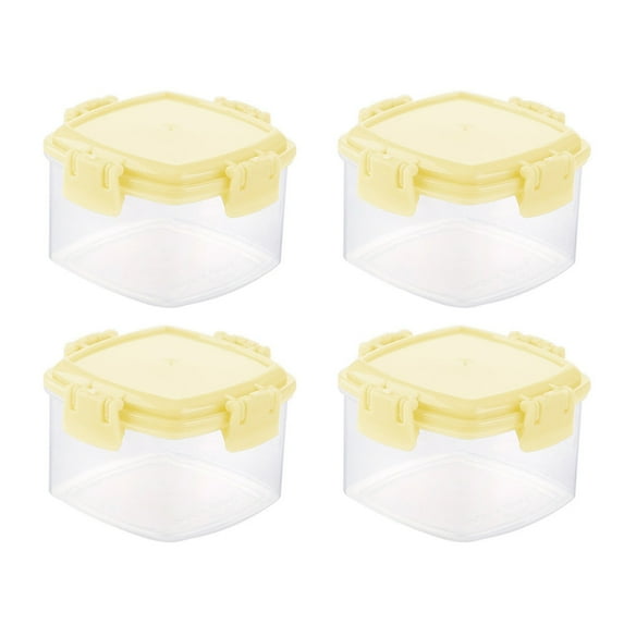 4Pcs Mini Square Transparent Seasoning Bottles Leakproof Lid Kitchen ...